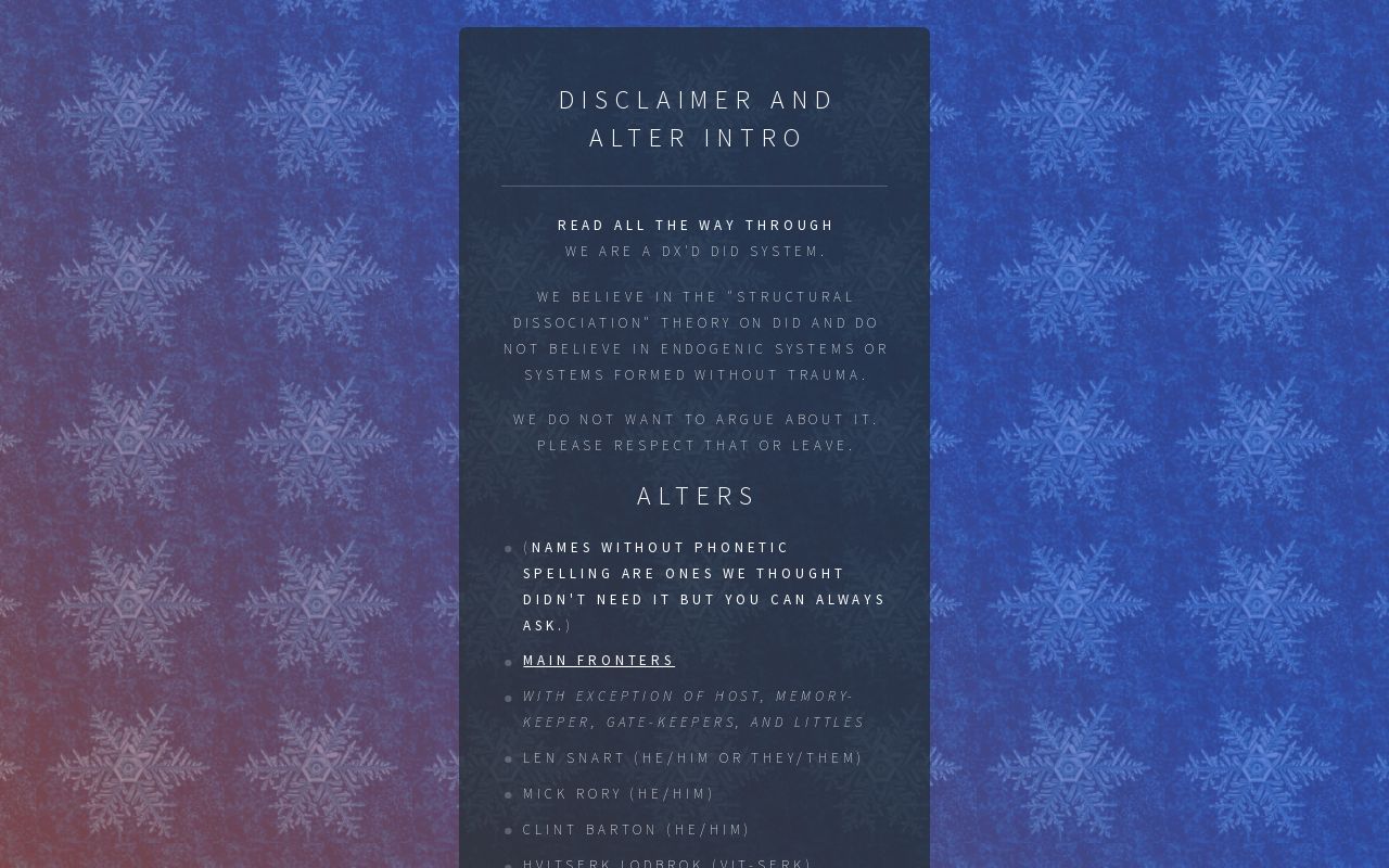 The Midgard System Alter List